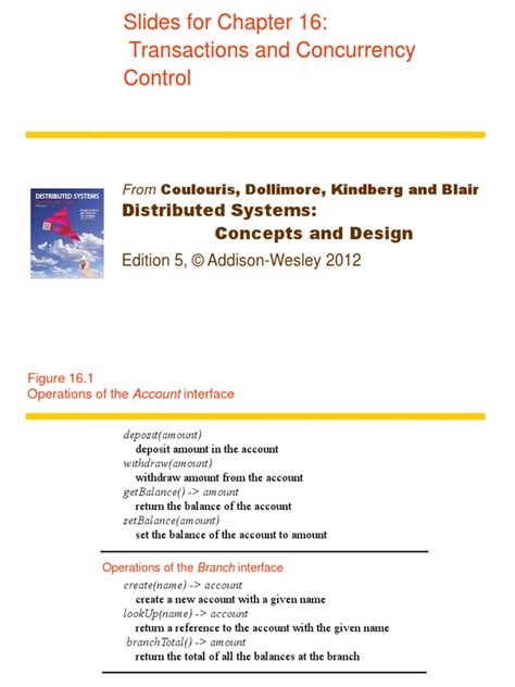 Slides For Chapter 16 Transactions And Concurrency Control