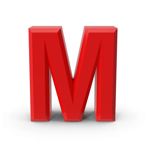 3d Red Letter M Model Turbosquid 2272753