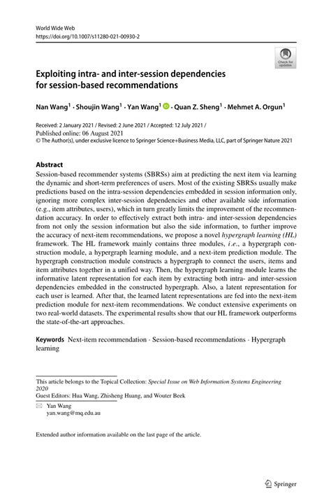Pdf Exploiting Intra And Inter Session Dependencies For Session Based Recommendations