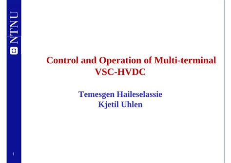 Pdf Control And Operation Of Multi Termina Vsc Hvdc Dokumentips