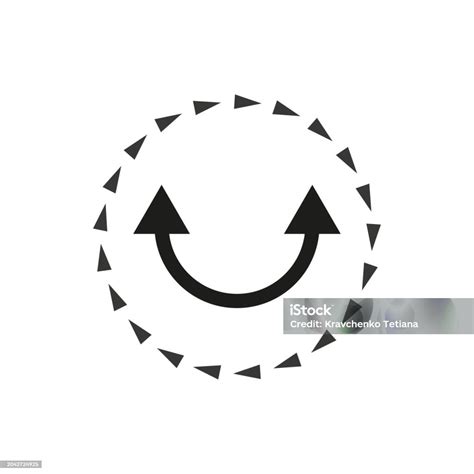 원형 동작 주기 아이콘입니다 회전 화살표 연속성 개념 단순하고 추상적입니다 벡터 일러스트 레이 션입니다 주당순이익 10 개념에