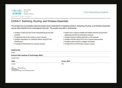 Sanjana Das On Linkedin Ccna Cisco Networking Computernetworks