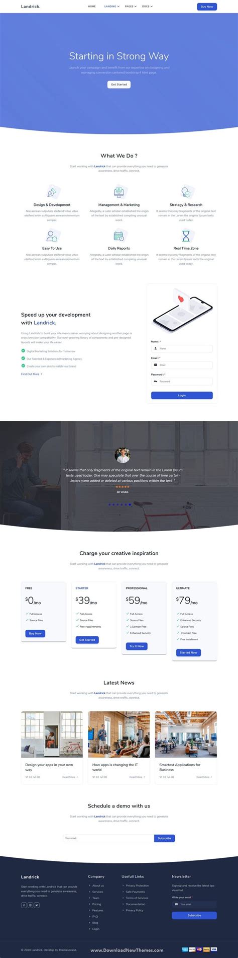 Enterprise React Landing Page Template Landing Page Homepage Layout Bootstrap Template