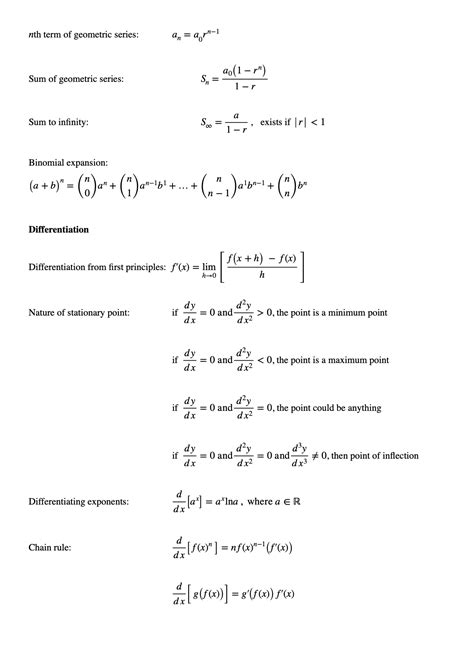 A Level Maths Formulas To Memorise Teaching Resources