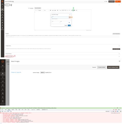 Magento 246 后台，产品页面，先打开images And Videos 后，无法使用所见即所得编辑器，选择图库里的图片 Magento 2x Magento 中文社区