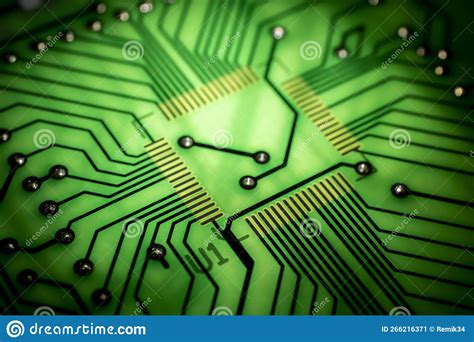 A Printed Circuit Board In Green Stock Image Image Of Design Data