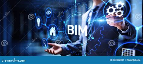 Bim Building Information Modeling Technology Concept On Virtual Screen Stock Image Image Of
