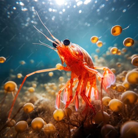 Premium Ai Image Shrimp In Its Natural Habitat Wildlife Photography