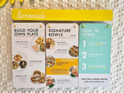 Menu At Lemonade Restaurant San Diego La Jolla Village Dr Unit D35