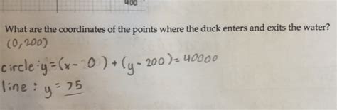 Solved What Are The Coordinates Of The Points Where The Duck Enters