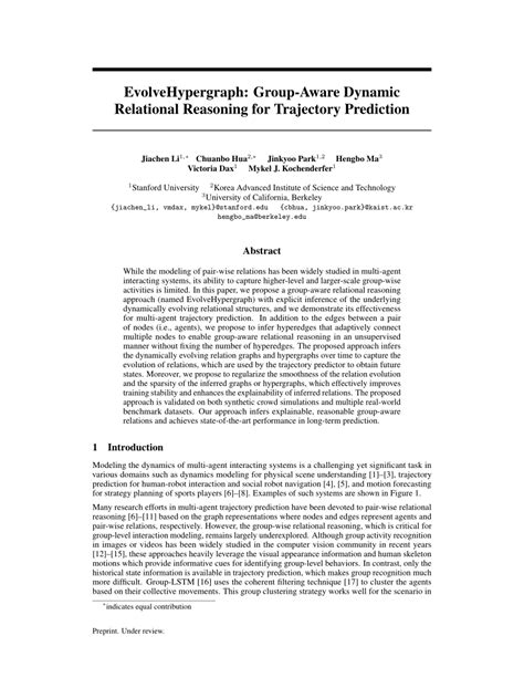 Pdf Evolvehypergraph Group Aware Dynamic Relational Reasoning For Trajectory Prediction