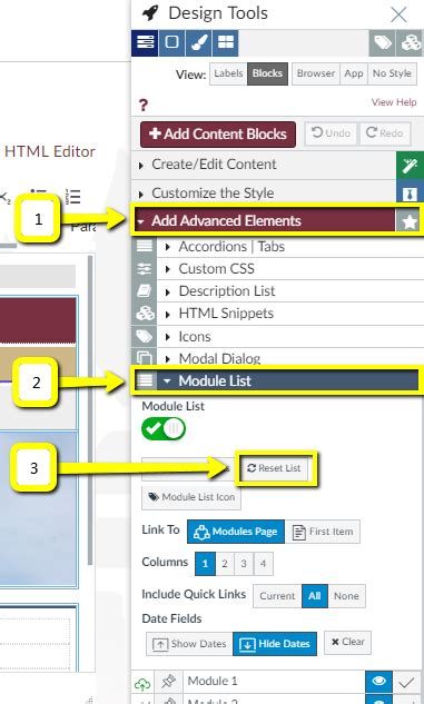How To Refresh Your Home Pages Module List Design Tools Fsu Canvas Support Center