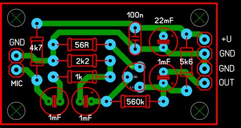 Skema Rangkaian Dan PCB Layout Mikrofon Mic Preamplifier