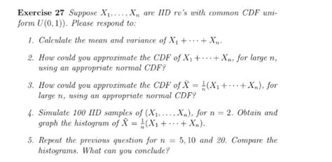 solved suppose x 1 x n are iid 6 rv s with common cdf