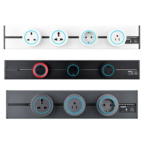 Aluminum Wall Track Socket Recessed Track Eu Removable Modular Power Rail Plug System Desktop