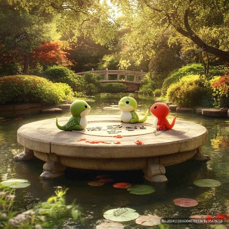 Ai创作图旅行青蛙雕塑 青蛙蜻蜓互动摆件 小米跳水美蛙 许愿池锦鲤 许愿池边的小孩 青蛙演凑家 人与蛙的对话 池塘许愿 爱蛙展 池塘月饼场景 小蝌蚪找妈妈雕塑 井水蛙仔 池塘闲趣 石龟造型的