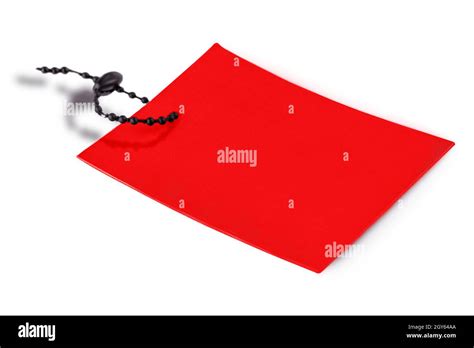 The Red Blank Tag Tied With String Price Tag Gift Tag Sale Tag Address Label Stock Photo Alamy