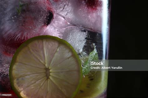 얼음 조각과 딸기와 라임 슬라이스와 음료의 유리 빛의 광선에 0명에 대한 스톡 사진 및 기타 이미지 0명 감귤류 과일 개념 Istock