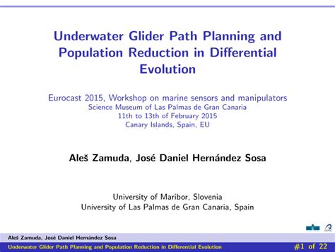 [ppt] Underwater Glider Path Planning And Population Reduction In