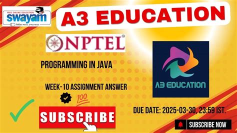 Nptel Programming In Java Week 10 Assignment Answers Solution Quiz 2025 Jan Youtube