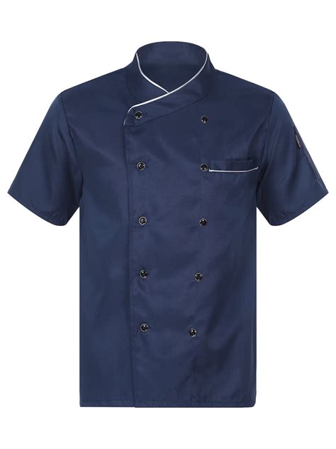 Chictry Mens Chef Coat Short Sleeve Double Buttons Chef Shirt Hotel Kitchen Restaurant Work