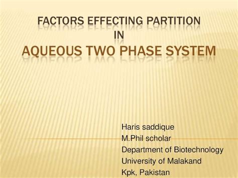 Pdf Factors Effecting Partition In Aqueous Two Phase Systems
