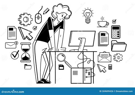 Intellectual Worker Making Analysis Of Some Data On Pc Or Web Data