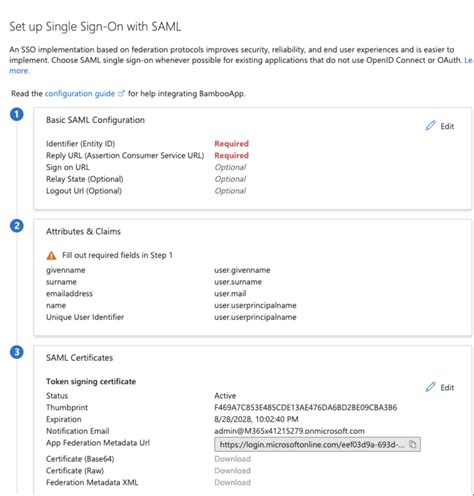 Configure Bamboo Saml Sso With Microsoft Entra Id Formerly Azure Ad