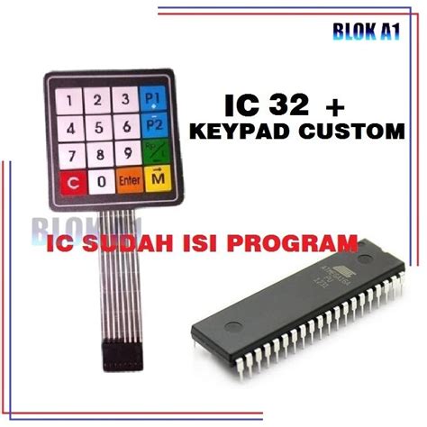 Jual IC PROGRAM POM MINI ATMEGA 16 32 A KEYPAD CUSTOM LAMINASI