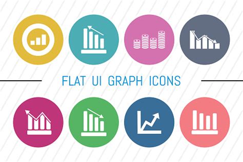 플랫 Ui 8 컬러 그래프 아이콘 설정합니다 Eps10입니다 매우 유용한 그래프 아이콘 설정 간단한 그림입니다 웹 모바일 소프트웨어 및 애플 리 케이 션에 대 한 유용한