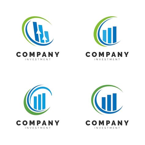 금융 투자 통계 그래픽 차트 로고 디자인 프리미엄 벡터