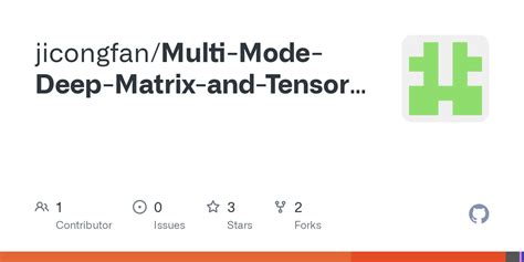 Github Jicongfanmulti Mode Deep Matrix And Tensor Factorization