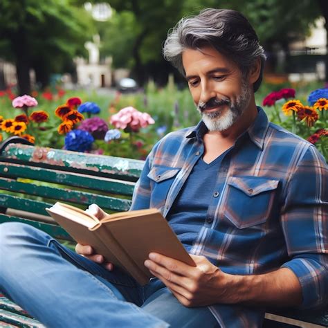 The Man Is Reding A Book Premium Ai Generated Image