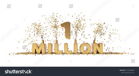 One Million Achievement Celebration 3d Rendering Stock Illustration