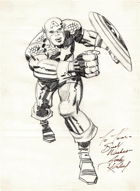 Captain America Detailed Pinup 1970s Original Comic Nerd Crawler