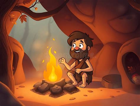 Caveman Cartoon Fire