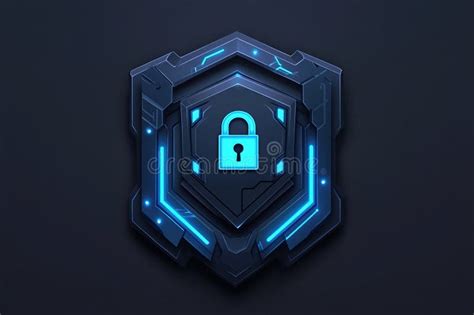 Cybersecurity Shield Advanced Digital Protection And Data Encryption System Stock Illustration