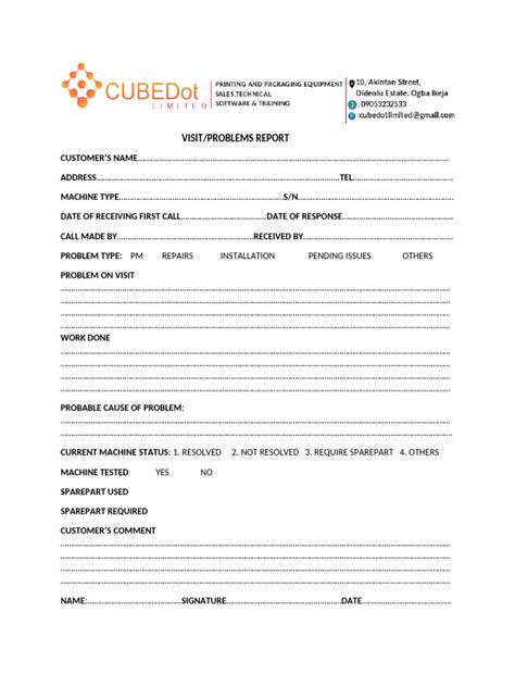 Problem Report Form Pdf Technology And Engineering