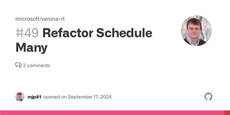 Refactor Schedule Many · Issue 49 · Microsoftverona Rt · Github