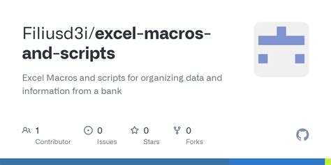 Github Filiusd3iexcel Macros And Scripts Excel Macros And Scripts For Organizing Data And