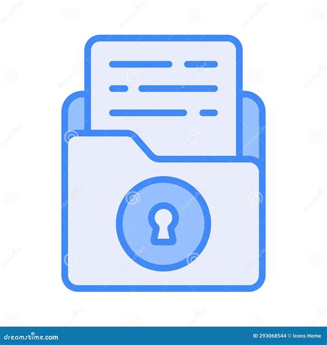 Secure Confidential File Folders With Paper Documents Security Vector Icon Stock Vector