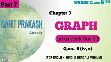 Wb Class 9th Maths Chapter 2 Graph Part 7 Qno 6 Iv V लेखाचित्र Ganit Prakash Wbbse Free