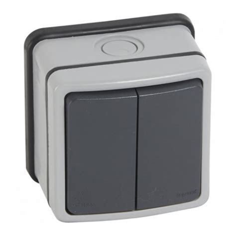 Legrand Plexo IP66 Weatherproof Single pole 2-gang 2-Way Switch surface ...