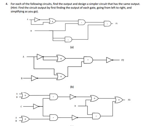 Solved 4 For Each Of The Following Circuits Find The