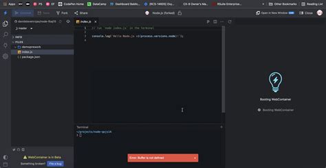 Error Buffer Is Not Defined Issue Stackblitz Webcontainer Core Github