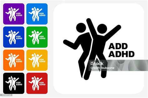추가 합니다 Adhd 아이콘 스퀘어 버튼 세트 주의력결핍 과다행동장애에 대한 스톡 벡터 아트 및 기타 이미지 주의력결핍 과다행동장애 곤색 구도 Istock