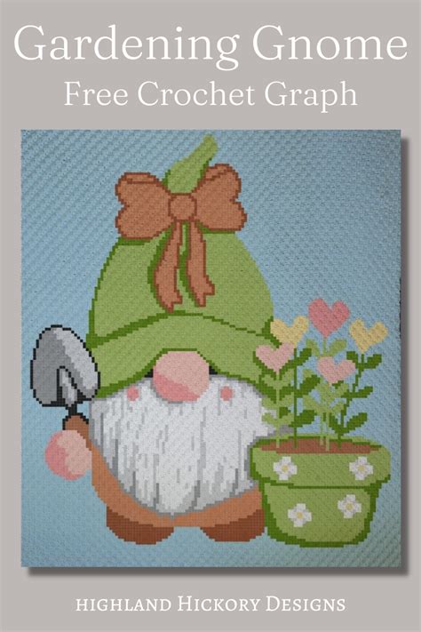 Gardening Gnome Graph Highland Hickory Designs C2c Crochet Blanket