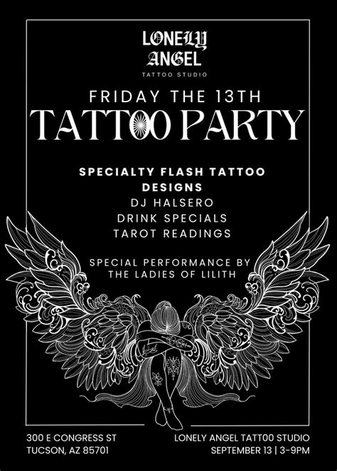 Friday The 13th Tattoo Party Lonely Angel Tattoo Studio The Tucson