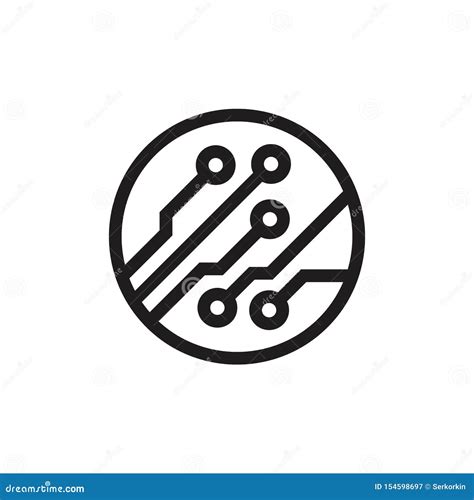 The Chip Icon Microchip And Microcircuit Symbol Flat Vector Illustration