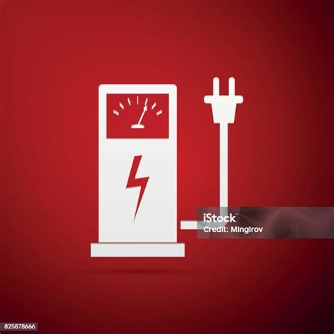 전기 에너지 빨간 배경에 차 평면 아이콘 제공 벡터 일러스트 레이 션 계획에 대한 스톡 벡터 아트 및 기타 이미지 계획 교통수단 금융 Istock
